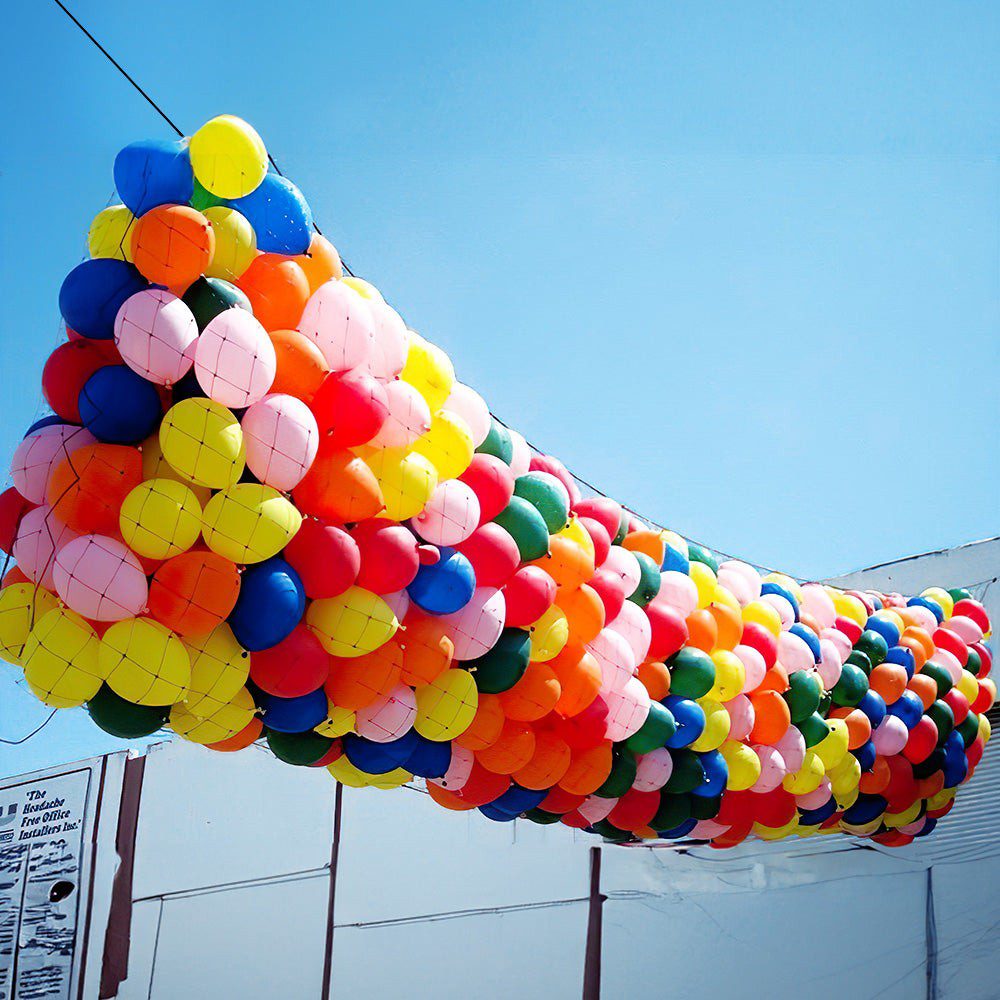 Balloon Corral™ - 4ft X 4ft Square - Silver Rainbow