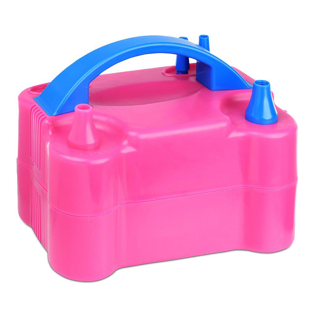 Electric 2 Nozzle Balloon Pump - Pink 600W - Silver Rainbow