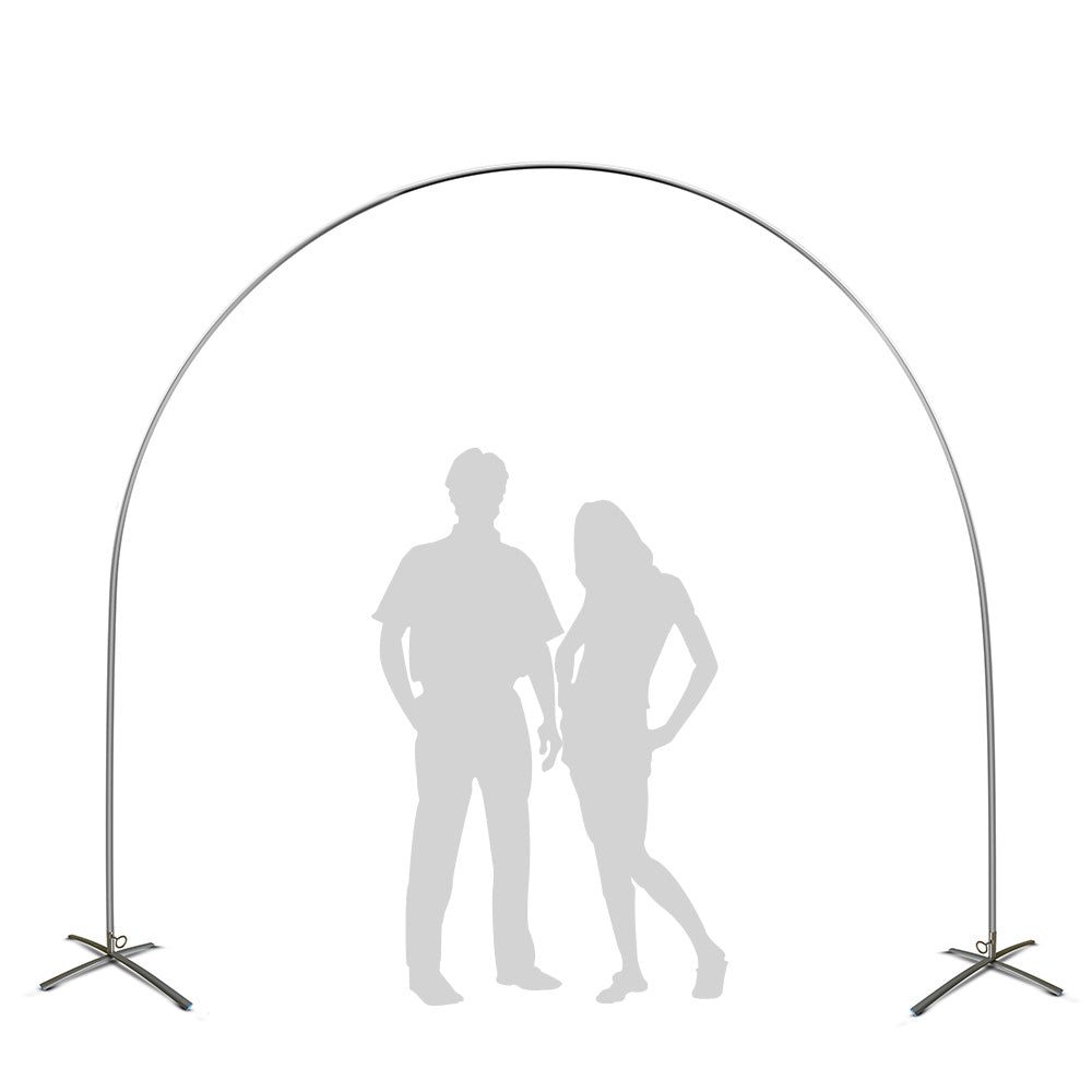 Heart Arch Frame Kit - 10ft H X 10ft W - Silver Rainbow