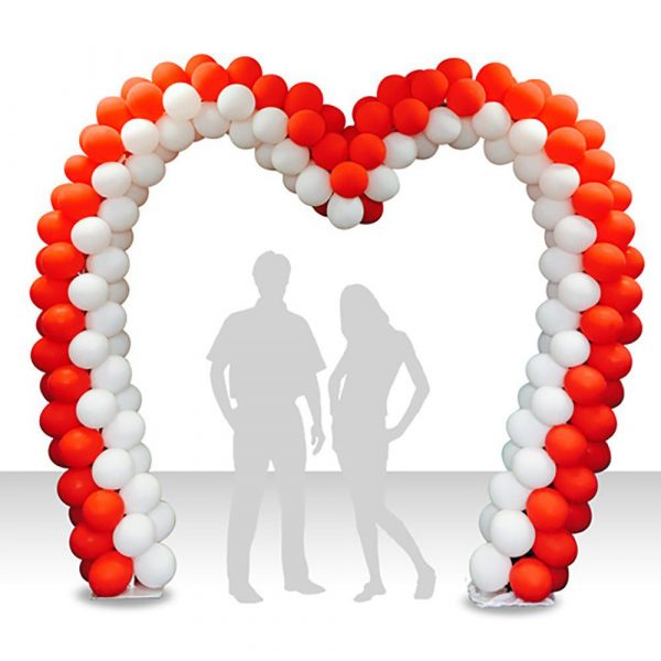 Heart Arch Frame Kit - 10'H X 10'W - Silver Rainbow